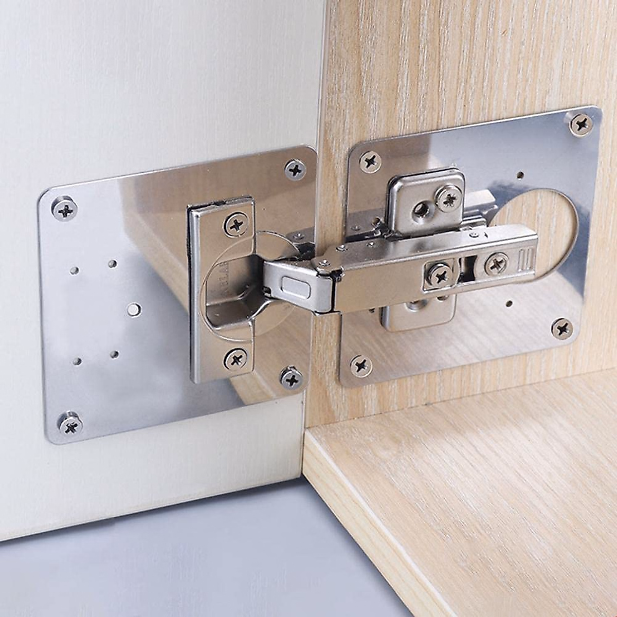 WANLIN Cabinet Door Hinge Repair Kit, Includes Fixing Screws, for Wood, Furniture, Shelves, Cabinet (2pcs)