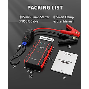 UTRAI Portable Car Jump Starter,1000A Peak 13800mAh Car Battery Jump Starter Pack JS-Mini （Up to 7.5L Gas and 5.5L Diesel Engine）,12V Auto Battery Booster,Lithium Jump Box with LED Light/USB QC3.0