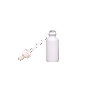 Focus Nutrition 12 Pack White Coated Boston Round Essential Oils Aromatherapy Glass Bottles Jar With White dropper cap, 1oz