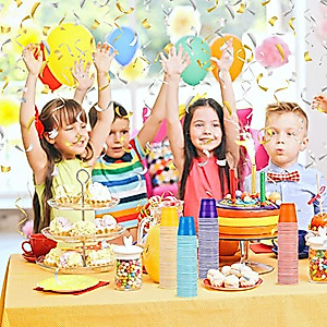 1000 Pack 3.4 Oz/100 ml Plastic Party Kids Cups Bulk Colored Mini Plastic Shot Glasses Disposable Bathroom Cup Small Drinking Cups Tasting Cups for Graduation Bridal Party Baby Shower, 10 Colors