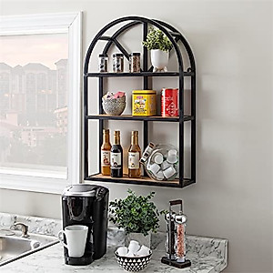 Powell Furniture Linon Penelope Metal Wall Shelves in Black