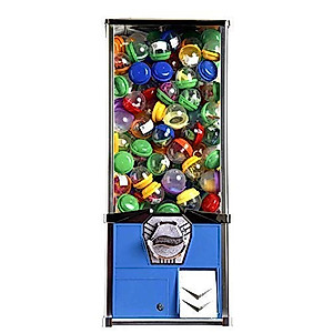 Vending Machine - Big Capsule Vending Machine Bundle with 2 Inch Acorn Capsules 120 Pcs - Prize Machine - Commercial Vending Machine for 2 Inch Capsules Gumballs Bouncy Balls - Blue