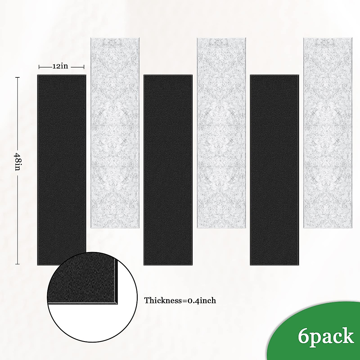 BUBOS Art Acoustic Panels,48“x12”inch Premium Acoustical wall panel,Better than foam, Decorative Sound Absorbing Panel for walls, Studio Acoustic Treatment. Soundproof wall panel