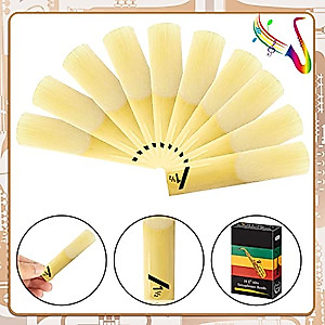 20 Pieces Alto Saxophone Sax Reeds Alto Saxophone Reeds Bamboo Saxophone Reeds with Individual Case for Clarinet Soprano or Alto Sax (1.5 in Strength)