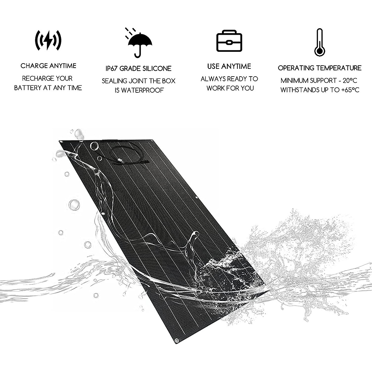 WANJH-SOPAN 800 Watt Solar Panel Kit, with 40A Charge Controller 2 × 400 Watt ETFE Flexible Monocrystalline Solar Panel for 12-24V Battery Charging Car Battery Camper RV Yacht Battery Boat