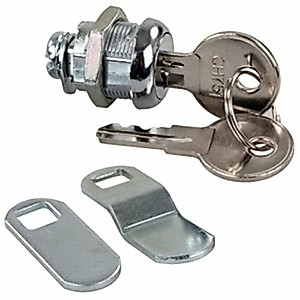 JR Products 00305 Standard Compartment Door Key Lock - 5/8", Silver
