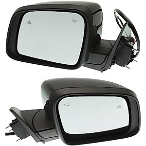 Kool Vue Driver & Passenger Side Power Heated Mirrors for Dodge Durango 2011-2022 With Signal Light, Blind Spot Monitor & Memory; Without Auto-Dimming Paintable