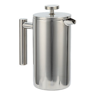 LJCM French Press Pot Coffee Pot Maker Milk Frother Stainless Steel Tea Maker Hand Pour 1000Ml Pressing Milk Frothing Machine Brewed Coffee Cafe Pot Brewing Coffee French Presses