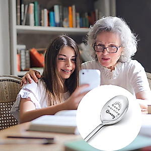 Granny Birthday Gifts for Grandma Spoon Gifts from Grandchildren, Good Morning Granny Spoon Gift for Nana Teaspoons Engraved Coffee Dessert Tea Lovers Spoons for Nanny Mothers Day Gifts