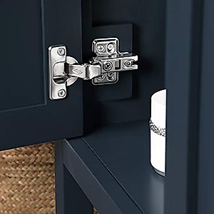 Ove Decors Stanley 42 inch Bathroom Vanity Combo Freestanding Bath Cabinet | Modern Single Sink with Cultured Marble Countertop | Backsplash Included, Midnight Blue