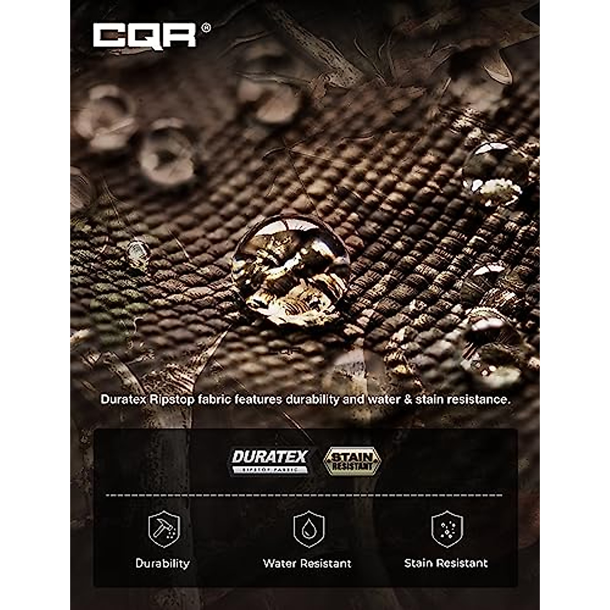 CQR Men's Tactical Pants, Water Resistant Ripstop Cargo Pants, Lightweight EDC Work Hiking Pants, Outdoor Apparel, Duratex Mag Pocket Print Hunting Camo, 36W x 32L