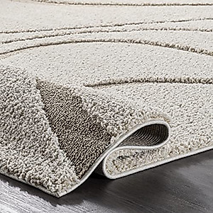 nuLOOM Carolyn Modern Shag Runner Rug, 2' 6" x 6', Cream