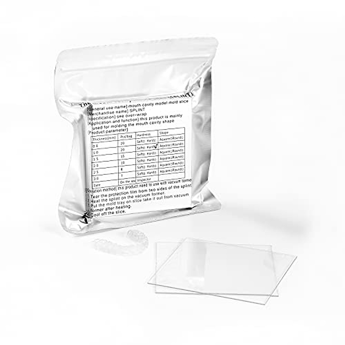 20Sheets 1.0MM Dental Hard Splint, Thermoforming Materials for Vacuum Forming Machine 5'' x 5''