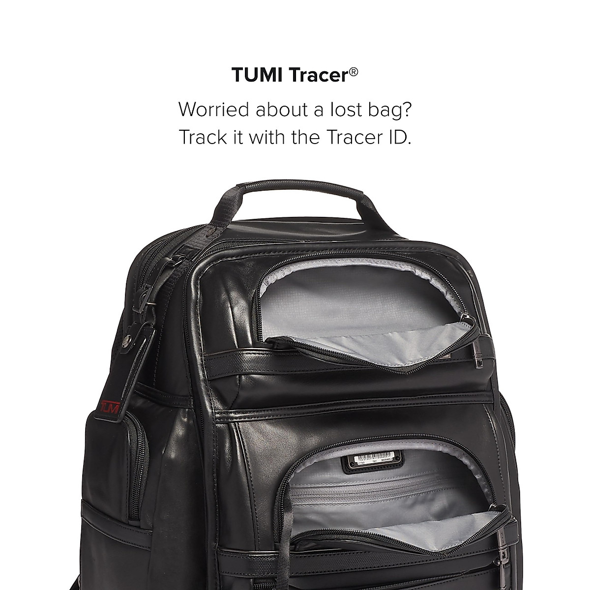 TUMI - Alpha 3 Leather Brief Pack - 15 Inch Computer Backpack for Men and Women - Black