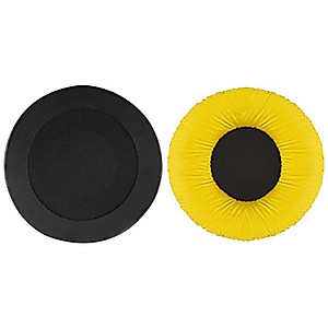 Geekria QuickFit Leatherette Replacement Ear Pads for Sennheiser HD25, HD25-II, HD25SP, HD25SP-II, Limited 75th Anniversary Edition Headphones Earpads, Ear Cushion Repair Parts (Yellow)
