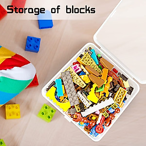 DUOFIRE Small Plastic Box Organizer Box Small Plastic Storage containers Small Plastic case for Storage Beads, Jewelry and Small Items Square(5.2 x 5.2 x 1.3inch) 2 Pack