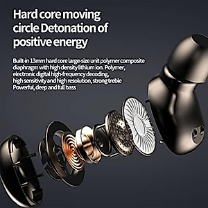 SZDYR A2 Bluetooth 5.1 Mini Wireless Earbuds with Charging Case IPX5 Waterproof Stereo Headphones in Ear Built in Mic Headset Immersive Premium Sound Noise Cancelling Earbuds (Black)