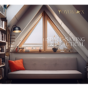 yoyomax Futon Sofa Bed Couch, Convertible Sofa Bed- Breathable Fabric Folding Sofa Bed Easy to Clean-Ideal for Bedroom, Living Room, Apartment and Office-Compact Design for Spacing Saving