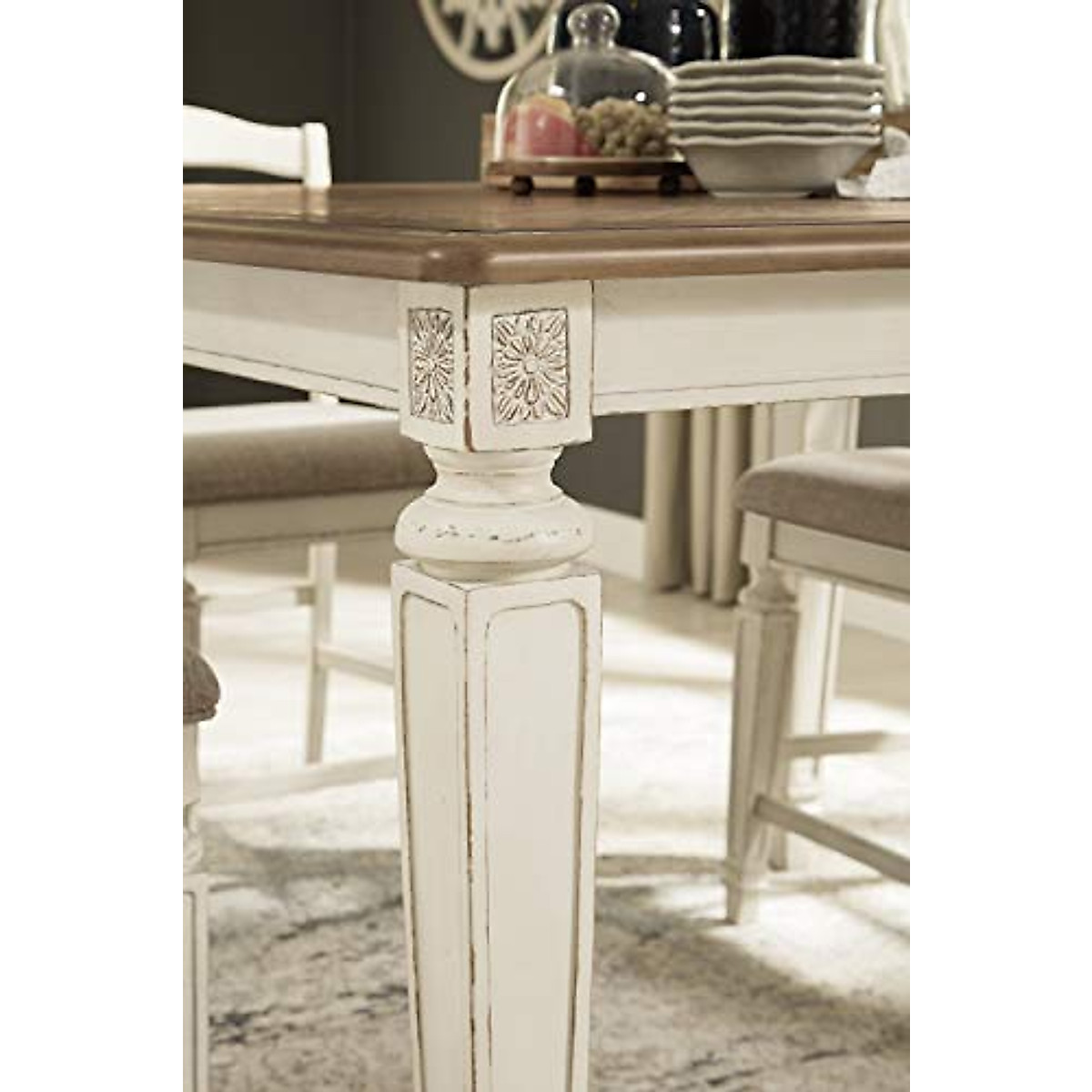 Signature Design by Ashley Realyn Dining Room Table, 0, Off White And Brown