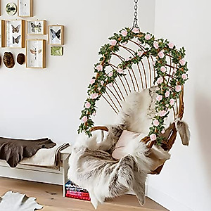 MARTINE MALL 2 Pcs 13.2Ft Artificial Pink Rose Garland, Fake Rose Vine Floral Garland for Wedding Party, Garden, Home, Table, Wall Decor