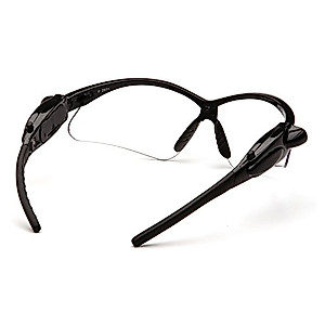 Pyramex PMXTREME Safety Glasses, Black Frame / Clear Anti-Fog Lens (NO CORD), LED Temples