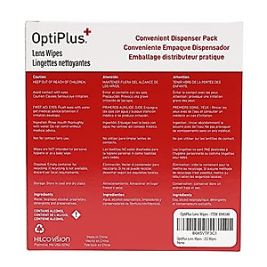 OptiPlus Eyeglass Lens Wipes l Pre-Moistened l Cleaning Wipes for Glasses, Computer & Laptops Screens, Smart Phones, Optical Lens, Goggles, and Watch Screen l Quick-Dry & Scratch-Free | 252 Count