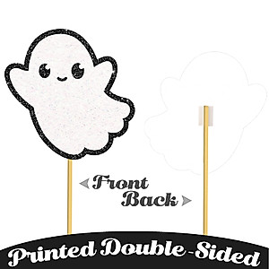 Ghost Centerpiece Sticks Halloween Ghost Party Table Decorations 12Pcs White Ghost Table Toppers Halloween Birthday Centerpieces for Halloween Little Boo Baby Shower Supplies