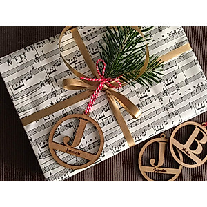 Personalized Christmas Name Gift Tag, Gift Wrapping Label, Christmas Bauble, Wooden Acrylic Hanging Tree Decorations Custom Christmas Stocking Ornament Initial Letter Engraved Name, Holiday Home Decor