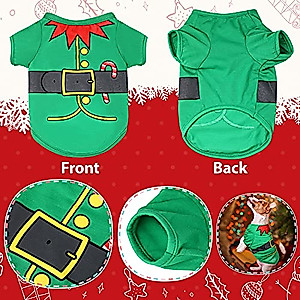 4 Pieces Christmas Dog Shirt Christmas Pet Shirt Soft Breathable Puppy Shirts Printed Pet T-Shirt Pet Clothing Christmas Cosplay Xmas Pet Apparel for Small Dogs and Cats (XS)
