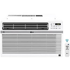 LG 12,000 BTU Smart Window Air Conditioner, Cools up to 550 Sq. Ft., Smartphone and Voice Control works with LG ThinQ, Amazon Alexa and Hey Google, ENERGY STAR®, 3 Cool & Fan Speeds, 115V