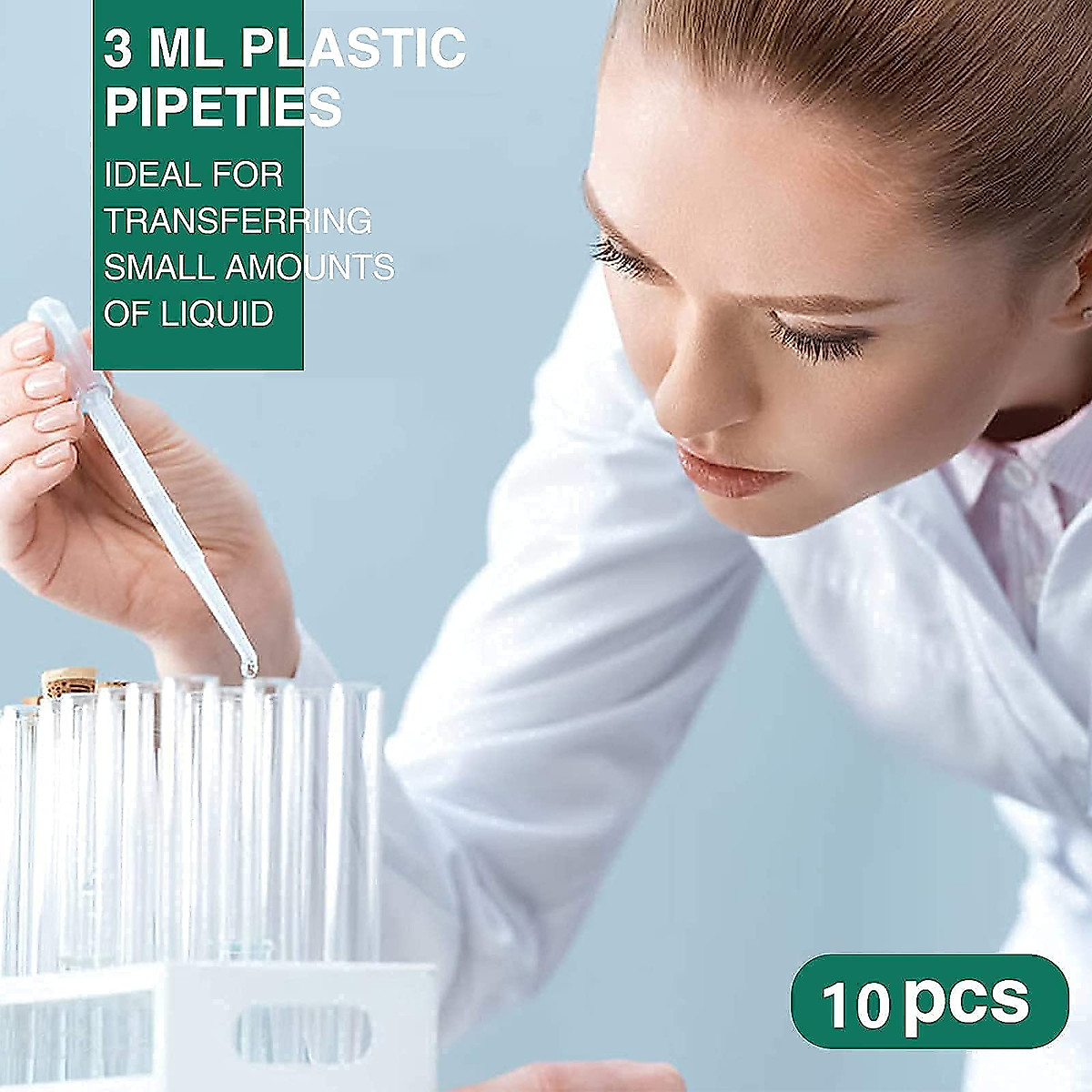 Merthvda 6 Sizes Plastic Beaker Set, 1000ml/500ml/250ml/100ml/50ml/30ml, Thicken Plastic Measuring Cup Clear Raised Graduated Liquid Container with Spout & Handle, Included 10pcs Transfer Pipettes