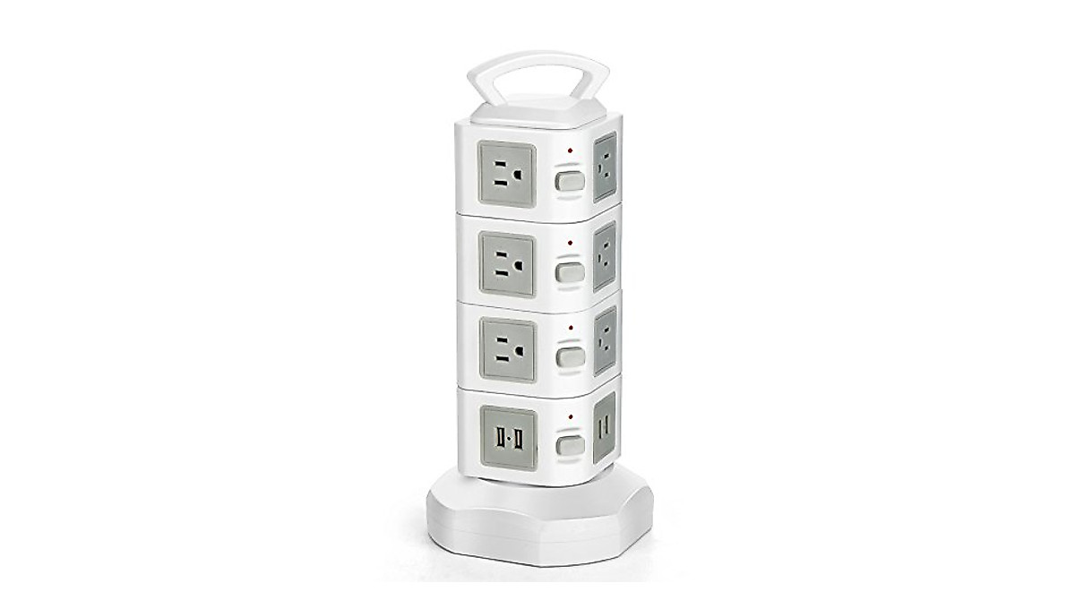 TNP Power Strip Tower Surge Protector - Tower Power Strip with 14 AC ...