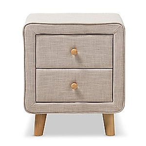 Baxton Studio Jonesy Nightstand, One Size, Beige