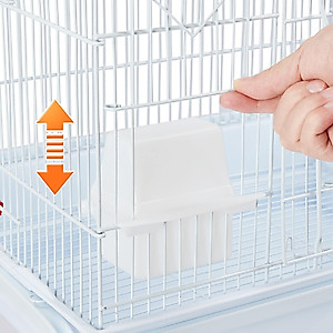 Yaheetech 62.4-inch Roof Top Flight Bird Cage for Parakeets Cockatiels Conures Finches Lovebirds Canaries Budgies Small Parrots, Large Birdcage with Detachable Rolling Stand, White