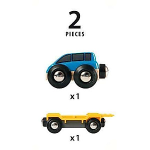 BRIO World 33577 - Car Transporter - 2 Piece Wooden Toy Train Set | Child's Imagination Igniter | FSC Certified | Ideal for Kids Ages 3+