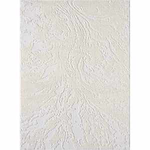 LUXE WEAVERS Abstract Textured Marble Swirl Cream 8x10 Area Rug