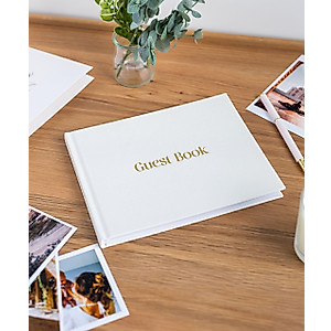 Lamare Wedding Guest Book - Elegant Linen Guest Book Wedding Reception, Baby Shower Guest Book, Polaroid Guest Book for Wedding and Special Events, Wedding Guest Book Polaroid Pictures