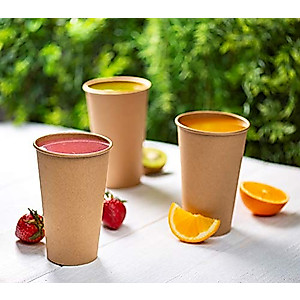 Comfy Package [200 Count - 16 oz.] Kraft Paper Hot Coffee Cups- Unbleached