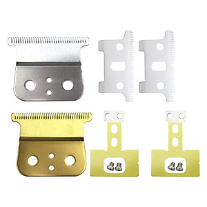2 Pairs of Replacement T Blade Outliner Trimmer Blades in Silver and Gold with Screws, Sliders and Gaskets