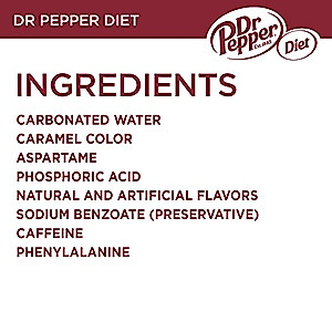 Diet Dr Pepper Soda, 12 fl oz cans, 12 pack