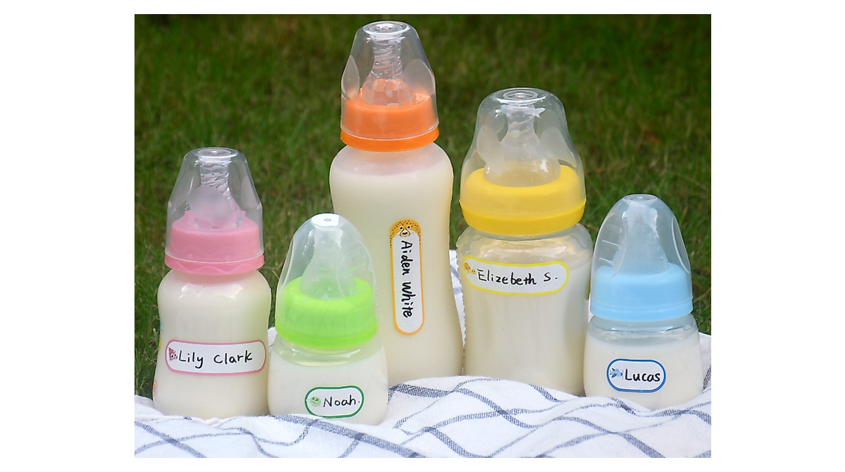 Baby Bottle Labels for Daycare | Waterproof & Self-Laminating, Pack of 64