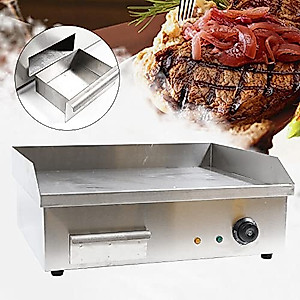 3000W Commercial Griddle,22"x14”Electric Griddles Grill,Commercial Flat Top Griddle Countertop Griddle Hot Plate BBQ Kitchen Stainless Steel Restaurant Grill Griddle Temperature Control 50°F-300°F