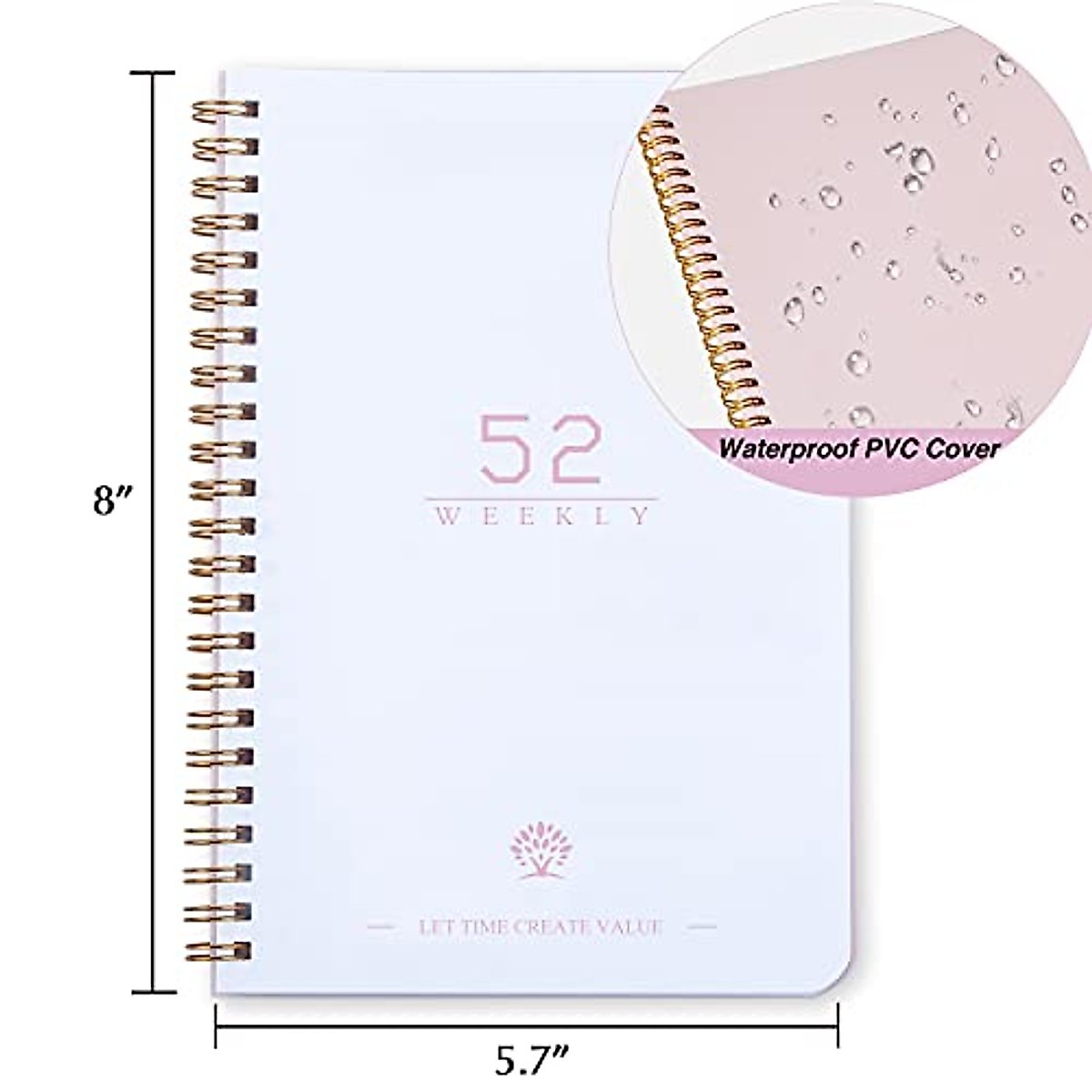 Undated Weekly Planner- Weekly Goals Notebook, A5 To Do List Planner, Habit Tracker Journal with Spiral Binding, Tracker and Goal Planner, 5.7 x 8.0 inches