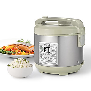 Starfrit Low Carb Rice Cooker - 14 Cups - Stainless Steel Low Carb/Steamer Basket - 7 Preset Functions - 500W