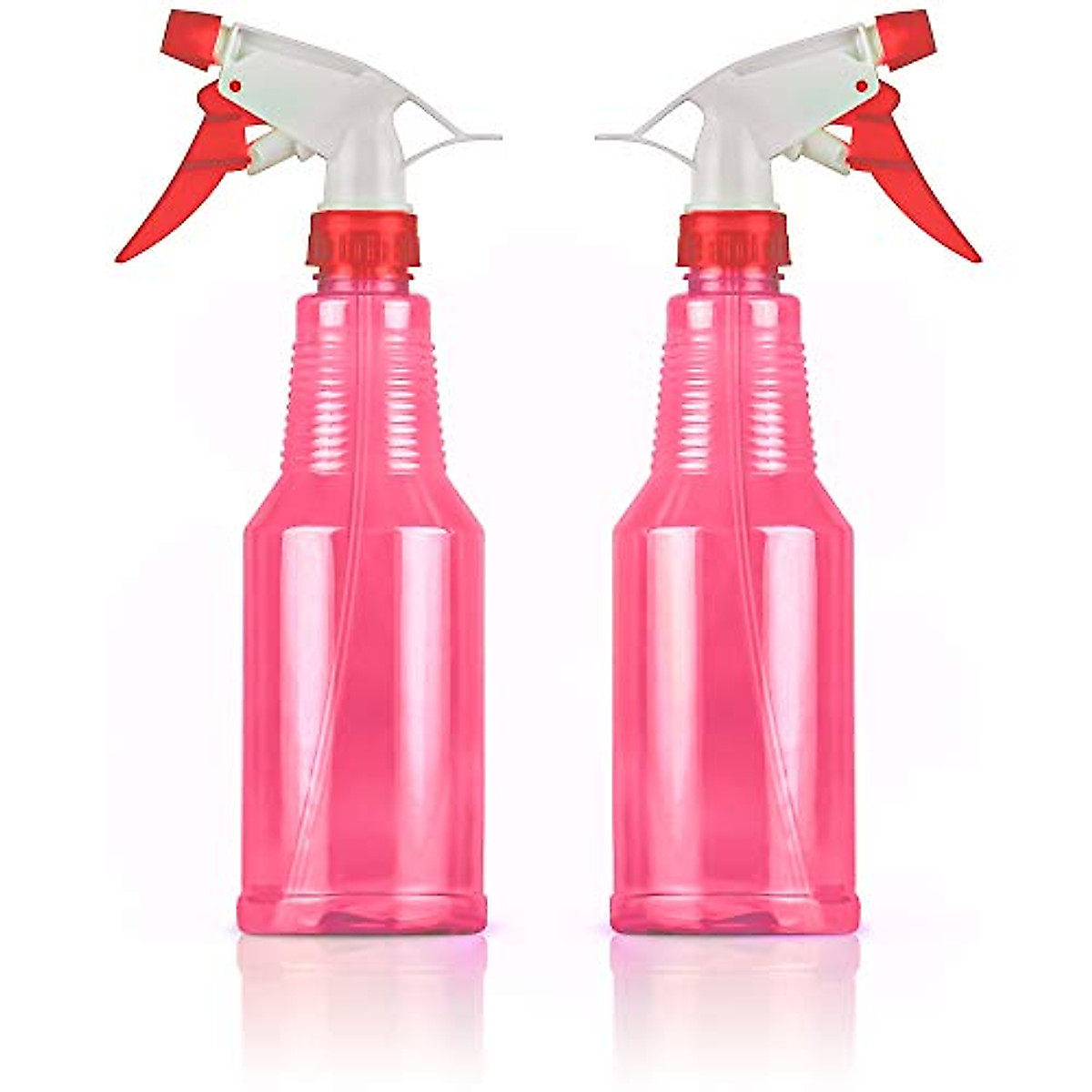 DecorRack Empty Spray Bottle 16 oz, BPA Free- Plastic, Professional Sprayer with Adjustable Nozzle for Cleaning Solutions, Kitchen, Hair, Plants, Leak Proof Fine Clear Mist Bottles (2 Pack)