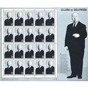USPS Alfred Hitchcock (1899-1980) Legends of Hollywood (Sheet of 20) 32 Cent Postage Stamps 1998 Scott #3226