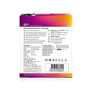 Silicon Power 2 TB External Portable Hard Drive Rugged Armor A60 Shockproof Water-Resistant 2.5-Inch USB 3.0, Military Grade MIL-STD-810G & IPX4, for PC/Mac/Xbox One/Xbox 360/PS4/PS4 Pro/PS4 Black