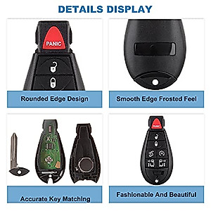 ECCPP 1X Key Fob (Shell Case) Replacement for Uncut Keyless Entry Remote 08-14 Chrysler 300/ Dodge Journey Grand Caravan/Jeep Commander Grand Cherokee/Volkswagen Routan M3N5WY783X IYZ-C01C