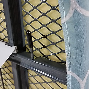 StateOJ 4 Leg Steel Top Folding Ironing Board with White Frame & Blue Lattice Cover Ironing Board Iron Board Apartment Essentials Laundry Organizer Folding Board