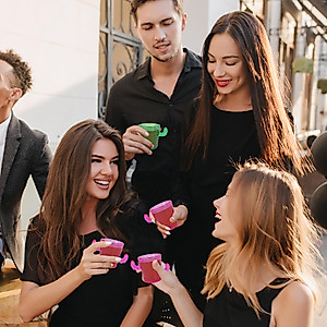 ZZYFGH Plastic Cactus Shot Glasses(Set of 12), 2 Oz Pink Cute Cactus Tequila Glasses for Western, Bachelorette, Cinco de Mayo, Tequila, Fiesta Themed Party Supplies